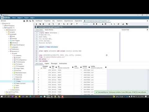 PostgreSQL - Import csv file into table - YouTube