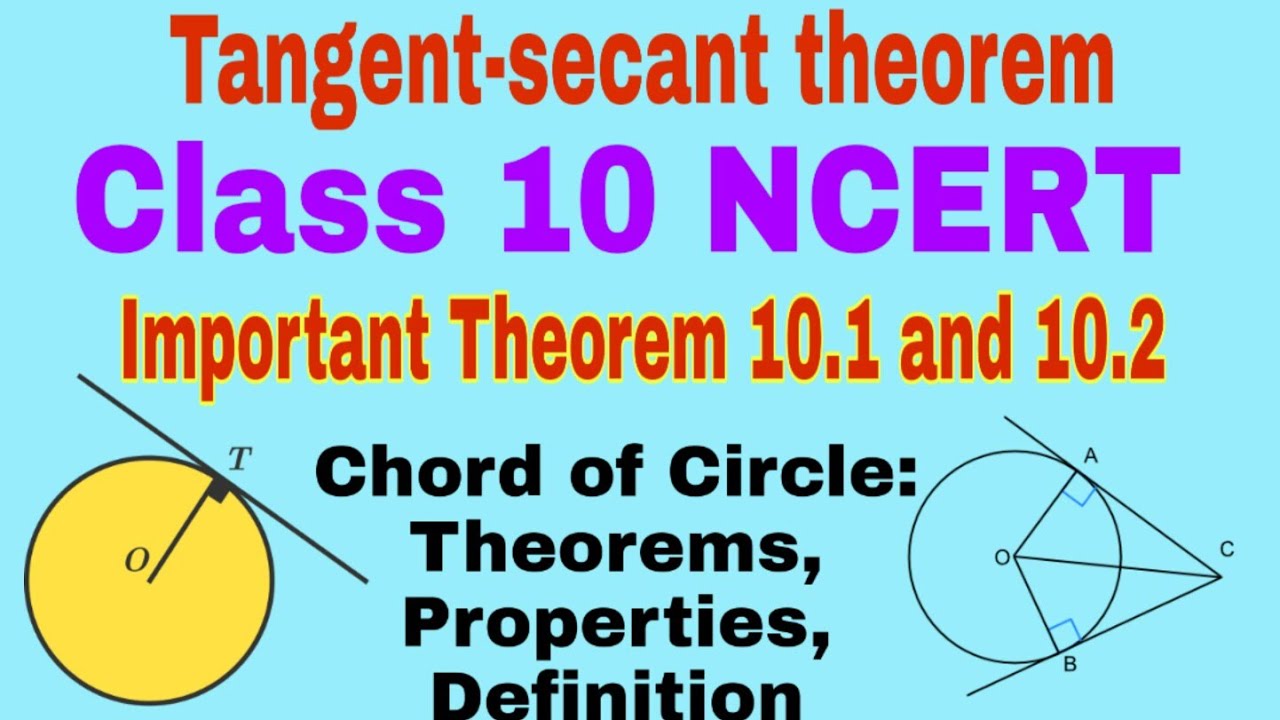 Class 10th Circle important Theorem /मुख्य प्रमेय क्लास x /Theorem 10.1 ...