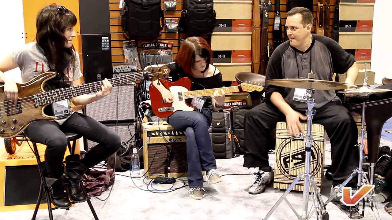Amanda Ruzza, Alex Nolan and Mauricio Zottarelli at the Gruv Gear NAMM ...