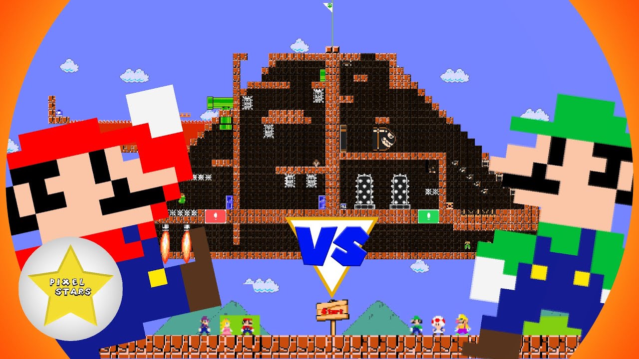 Mario vs Luigi in Giant Pyramid Maze Race | Pixal Stars - YouTube