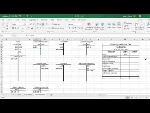 Creating a Trial Balance from T-accounts - YouTube