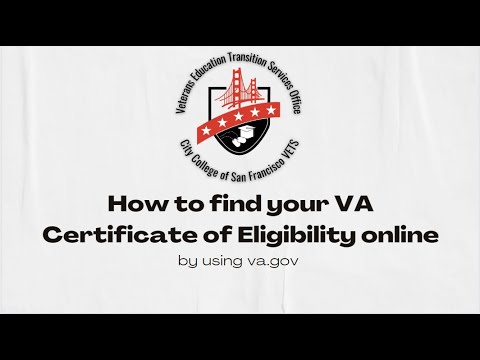 How to find your VA Certificate of Eligibility online - YouTube
