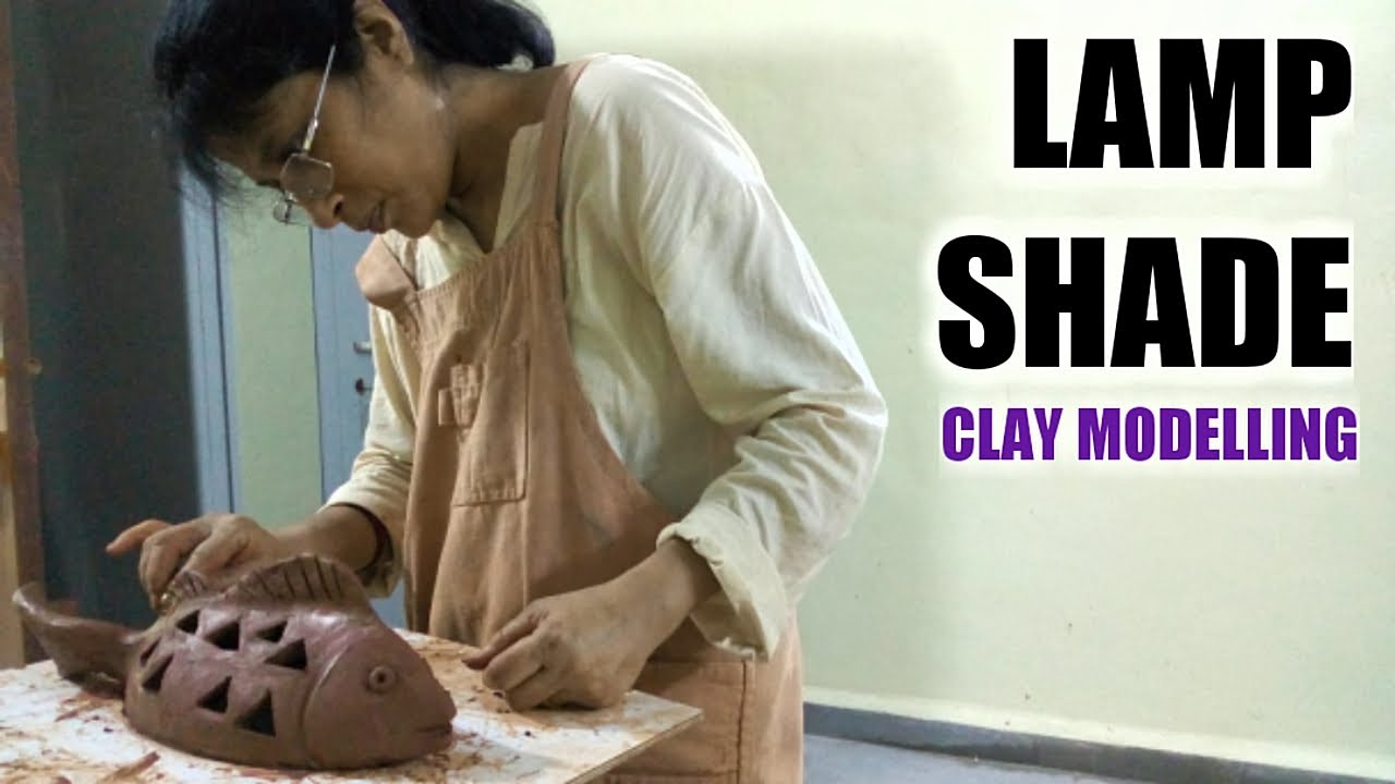 Lamp shade making with clay | DIY lampshade | clay modelling for ...