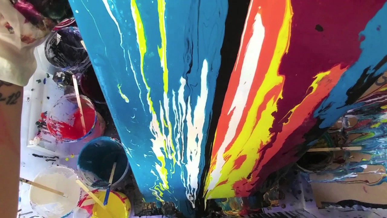 Acrylic Pour Sunset - YouTube