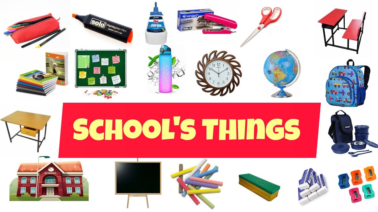School's Things Names in English/Classroom Objects/Learn School things ...