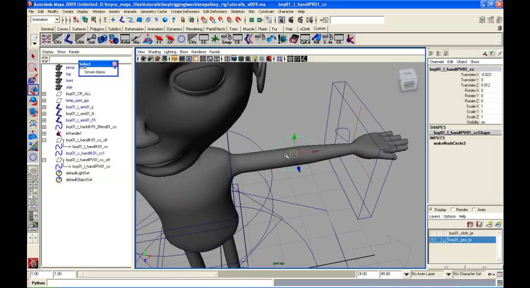 boy character rigging hand IK control 17 - YouTube