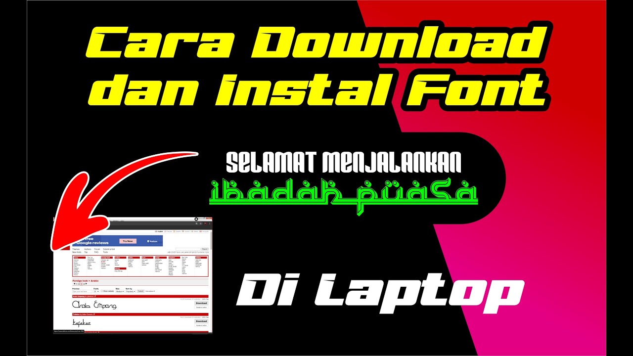 Cara Download dan INSTAL FONT GRATIS Di Laptop - YouTube