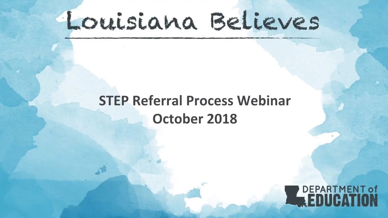 STEP Referral Process Webinar, October 2018 - YouTube