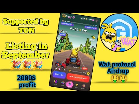 wat protocol mining airdrop || gamee telegram bot mining || big profit ...