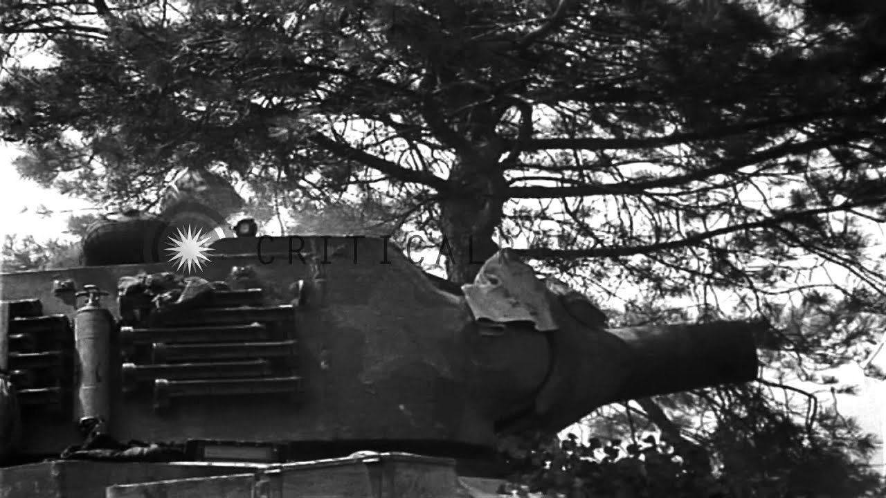 United States M4 medium tank and M8 HMC are fired by US Troops in ...
