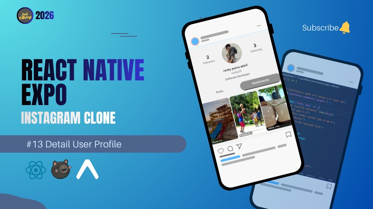 React Native Expo Instagram Clone #13 | Membuat Tampillan detail ...