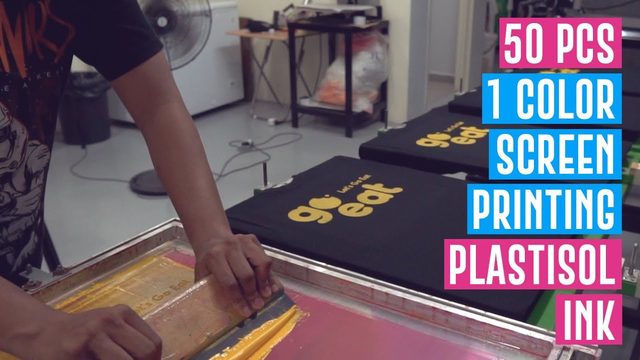 Silk screen : Easy Job 50 Pcs 1 Color Plastisol Ink - YouTube