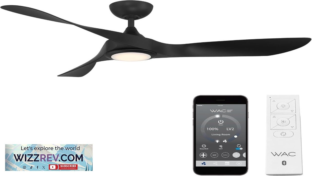 WAC Lighting Swirl 3 Blade Aluminum Smart Ceiling Fan in Matte Black ...