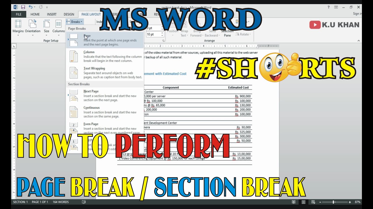 How To Insert Page Break And Section Break In MS Word When Should We How To Insert Page Break And Section Break In MS Word When Should We