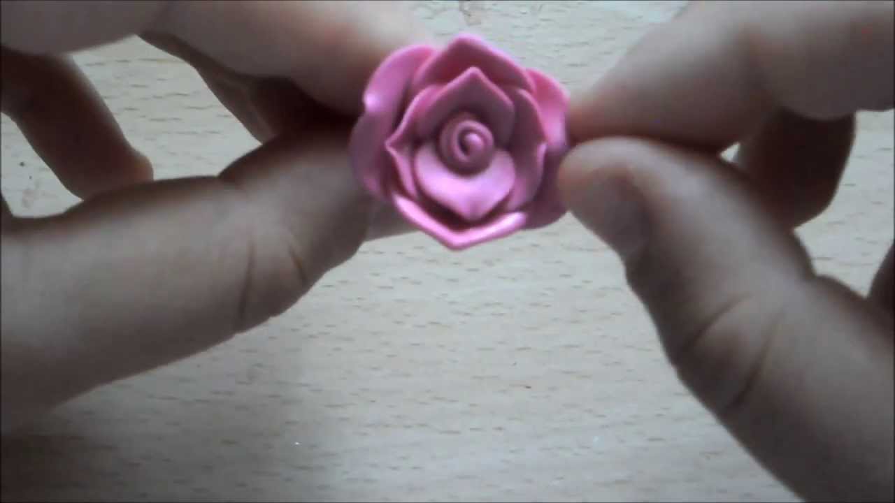 Tutorial Rosa in Fimo-Polimerclay rose tutorial - YouTube