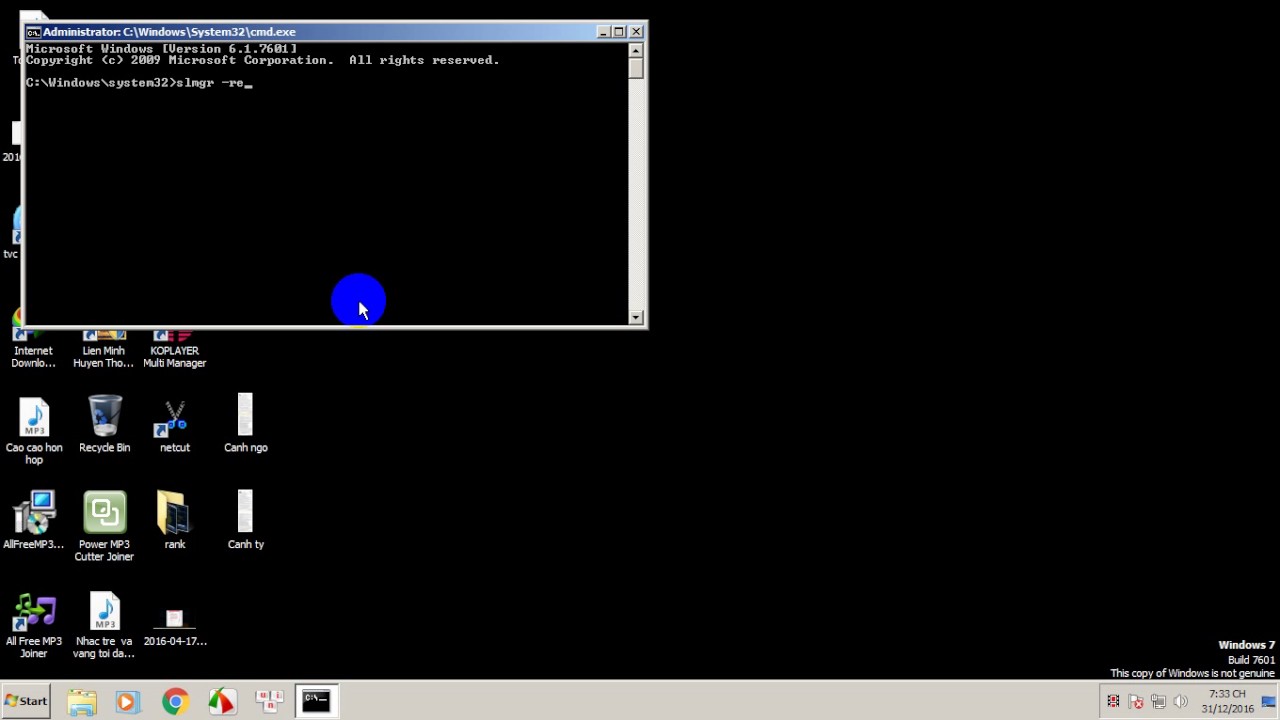 Rearm win 7, tăng thời gian dùng thử win 7 thêm 30 ngày. - YouTube