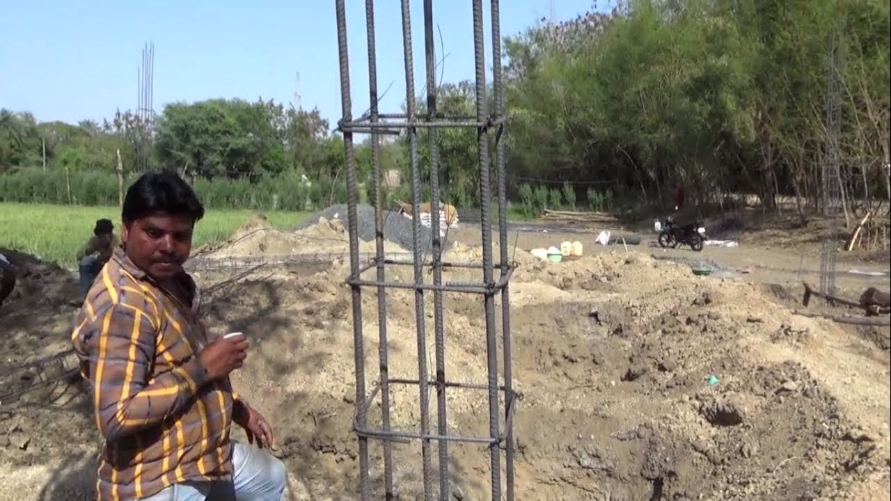 घर निर्माण के समय कॉलम foundation का कार्य | Column Foundation Work ...