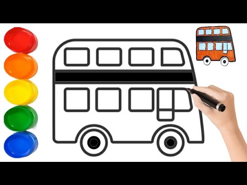 Easy Double Decker bus drawing |colouring for kids and toddlers ...