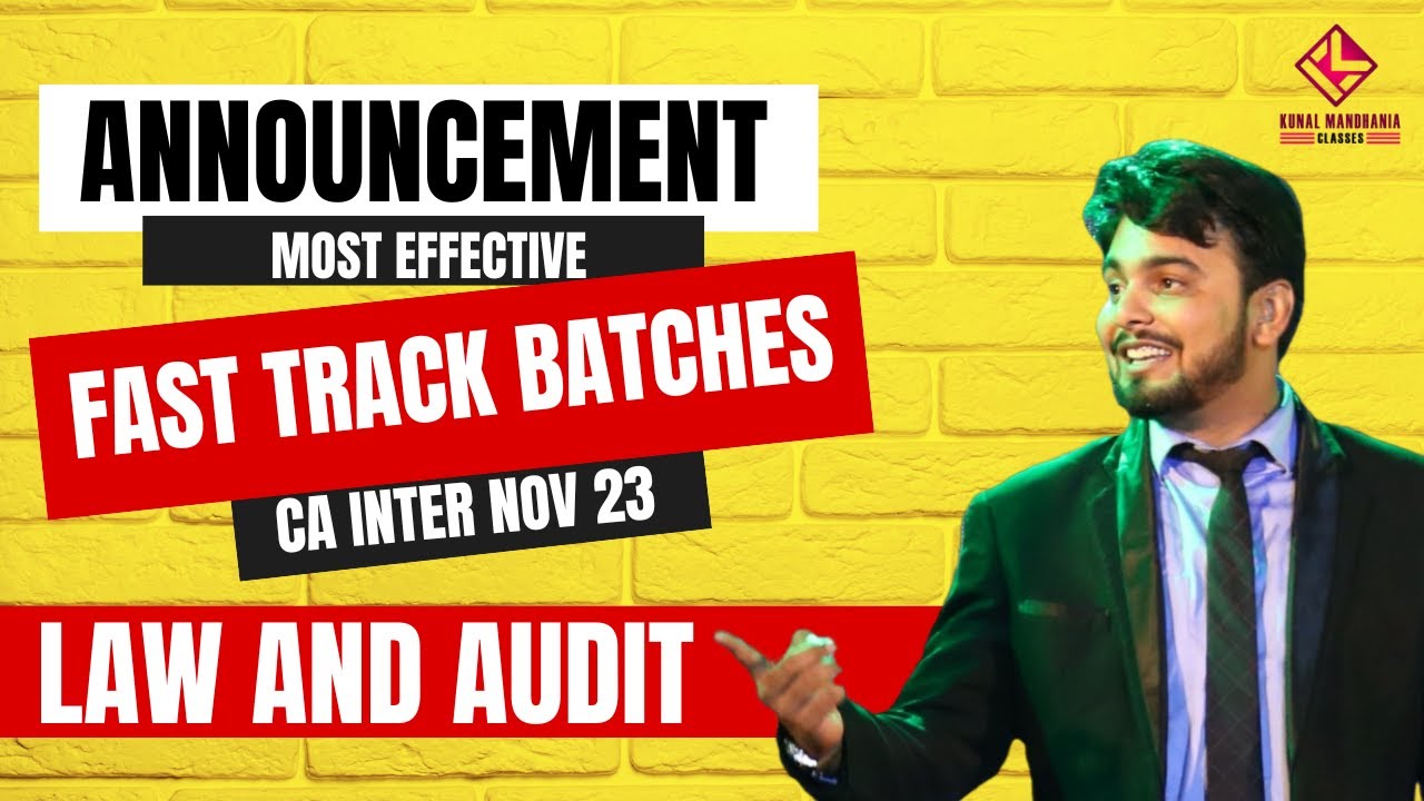 Announcement For Free and Paid Fast Track Batches | Law and Audit | Nov ...