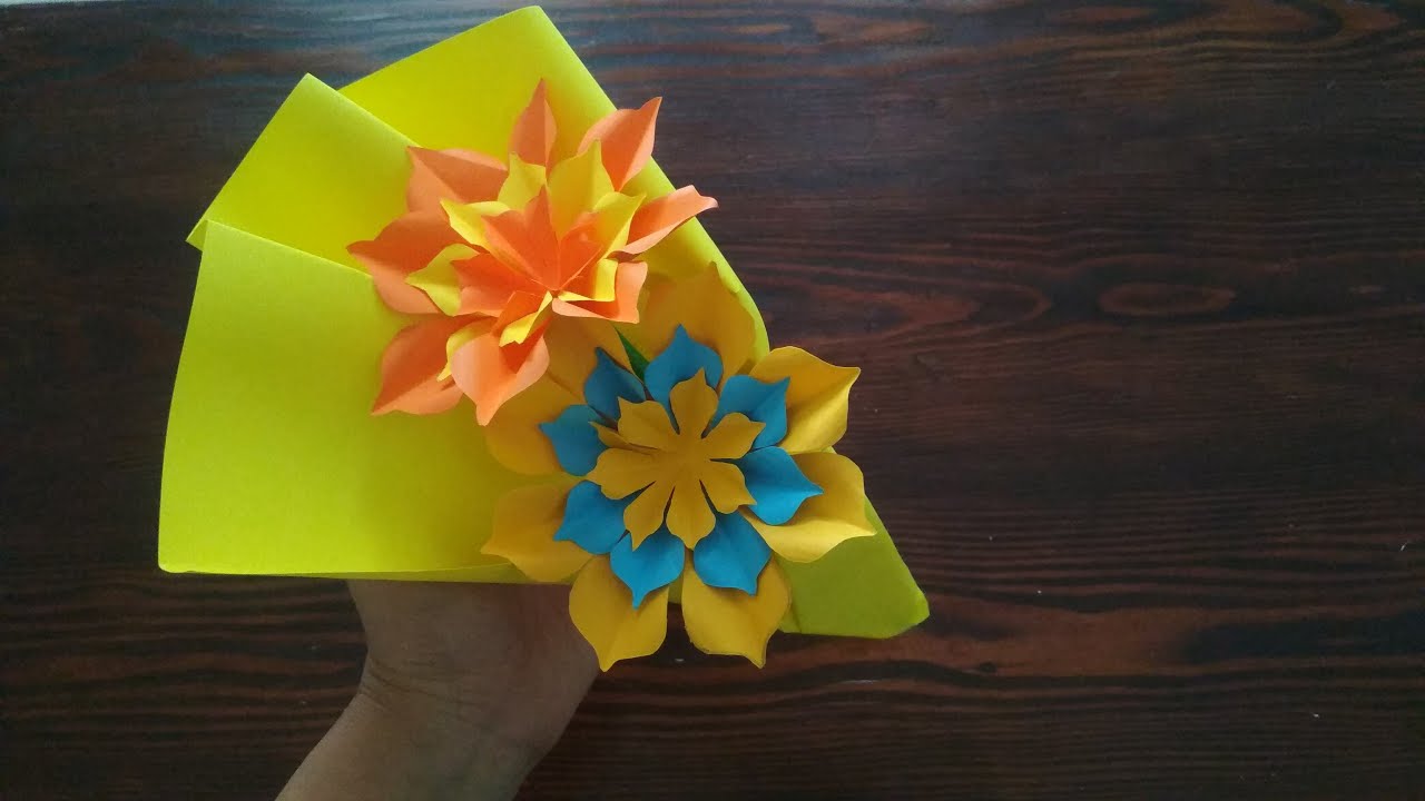 How to Make Flower Bouquet Paper Craft | Flower Bouquet Tutorial - YouTube