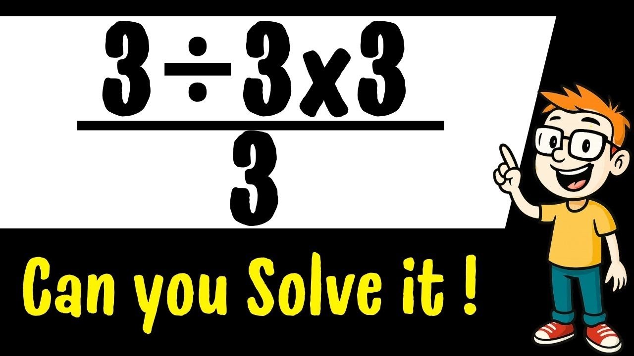 Quick Math Solution: (3:3x3) / 3 | PEMDAS Practice - YouTube