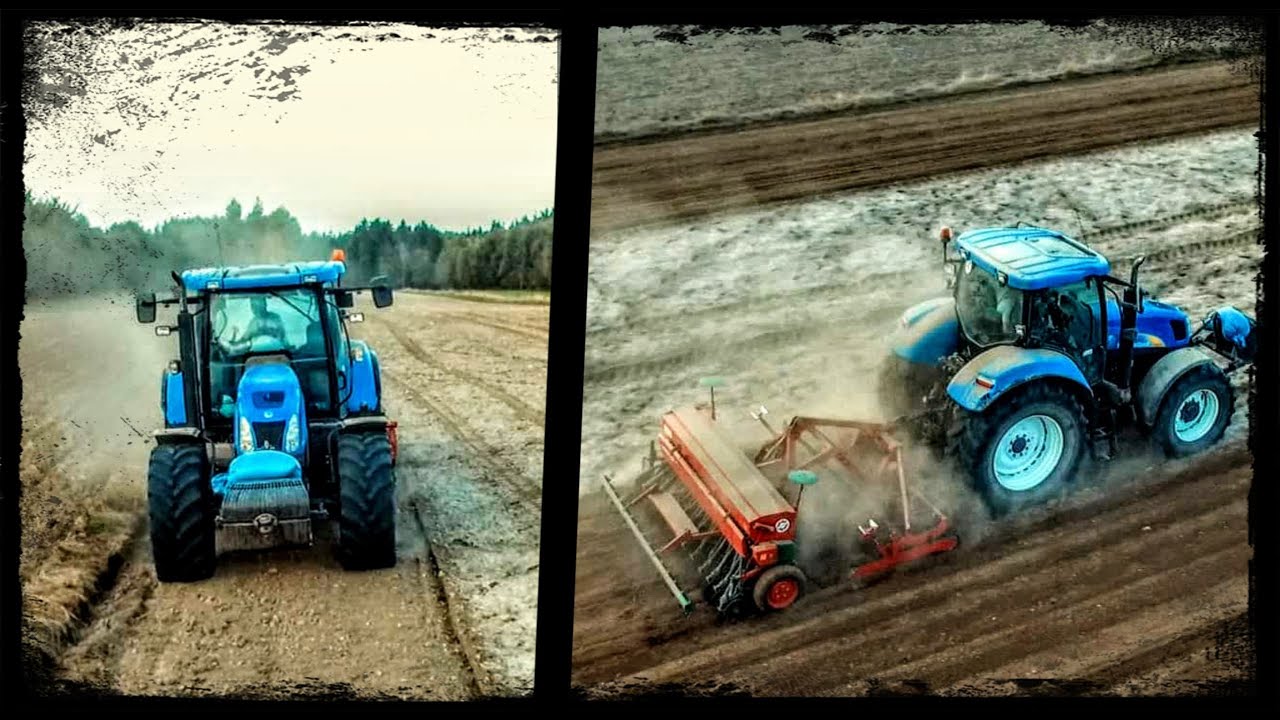 Siew🌾New Holland T6050 Elite/Zestaw Uprawowo Siewny Unia - YouTube