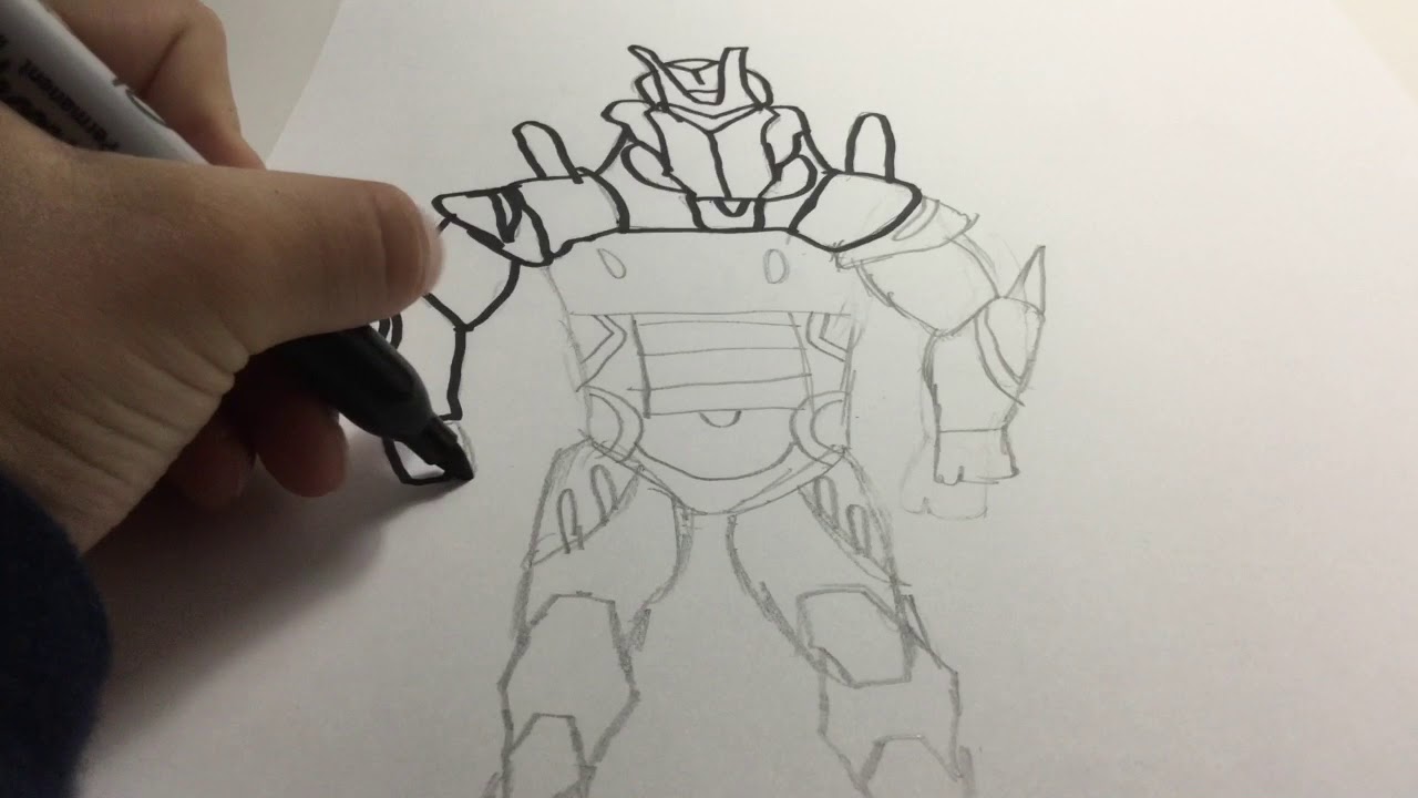 How To Draw Omega Upgraded From Fortnite Battle Royale - YouTube
