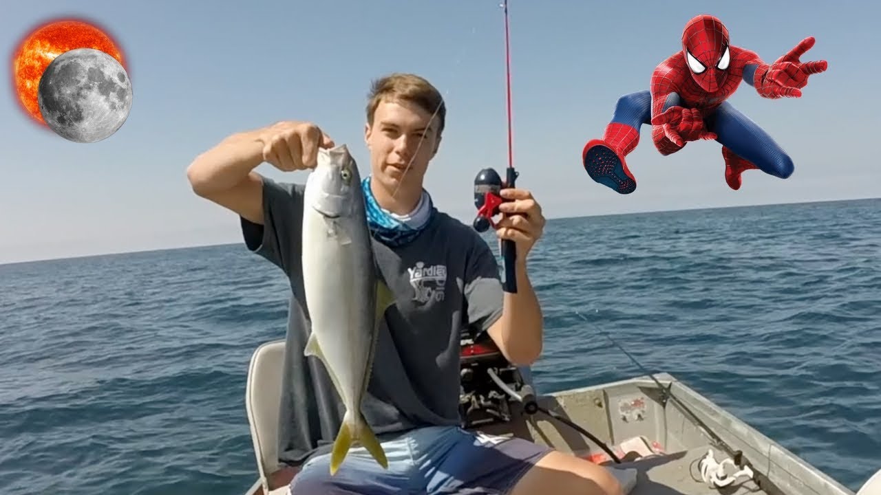 Fishing For Yellowtail With A Spider-Man Toy Rod!!! Catch & Cook ...