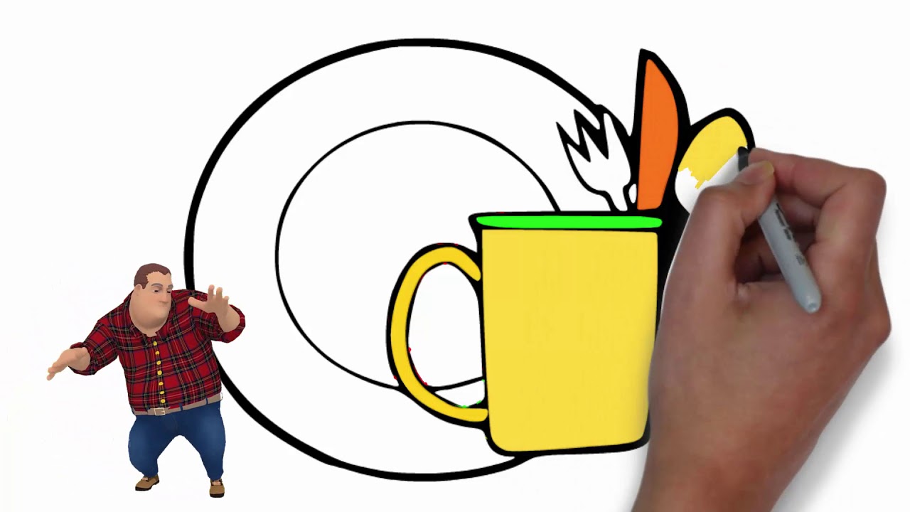 Drawing and Dyeing plate - plate Drawing - We learn the colors, drawing ...