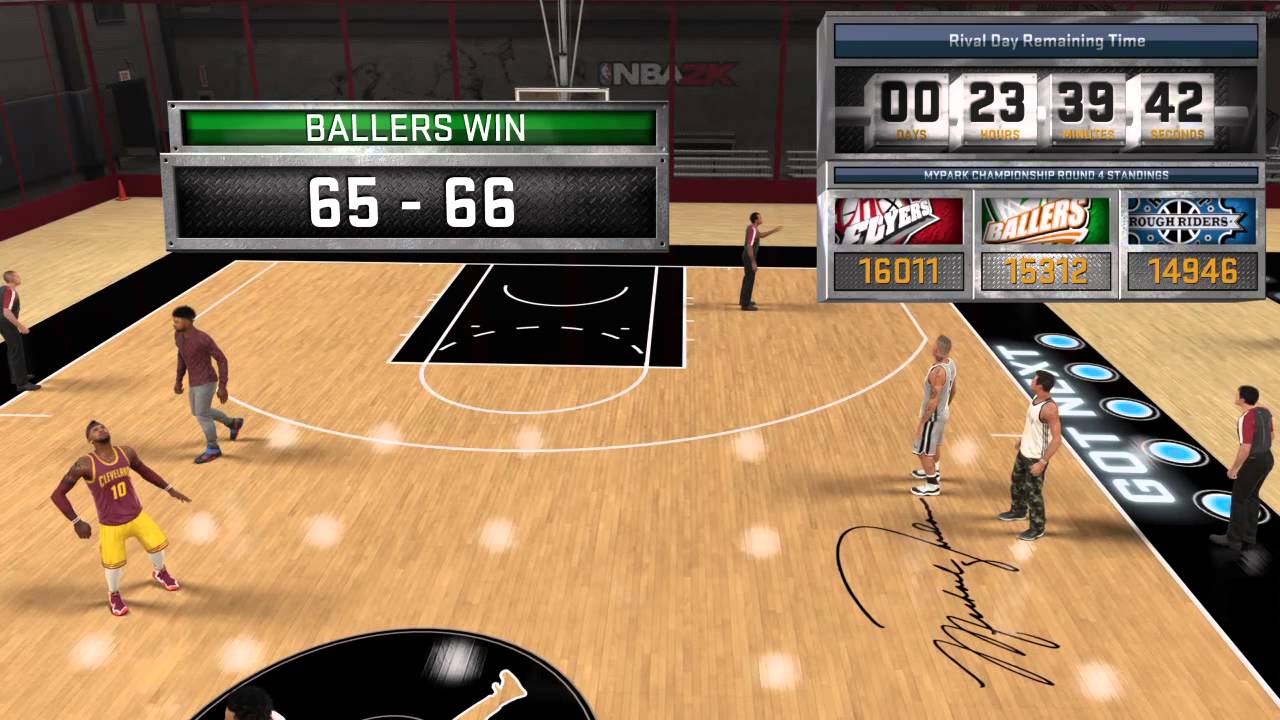 NBA 2K15_hitting half court shot for the win @ rec center - YouTube