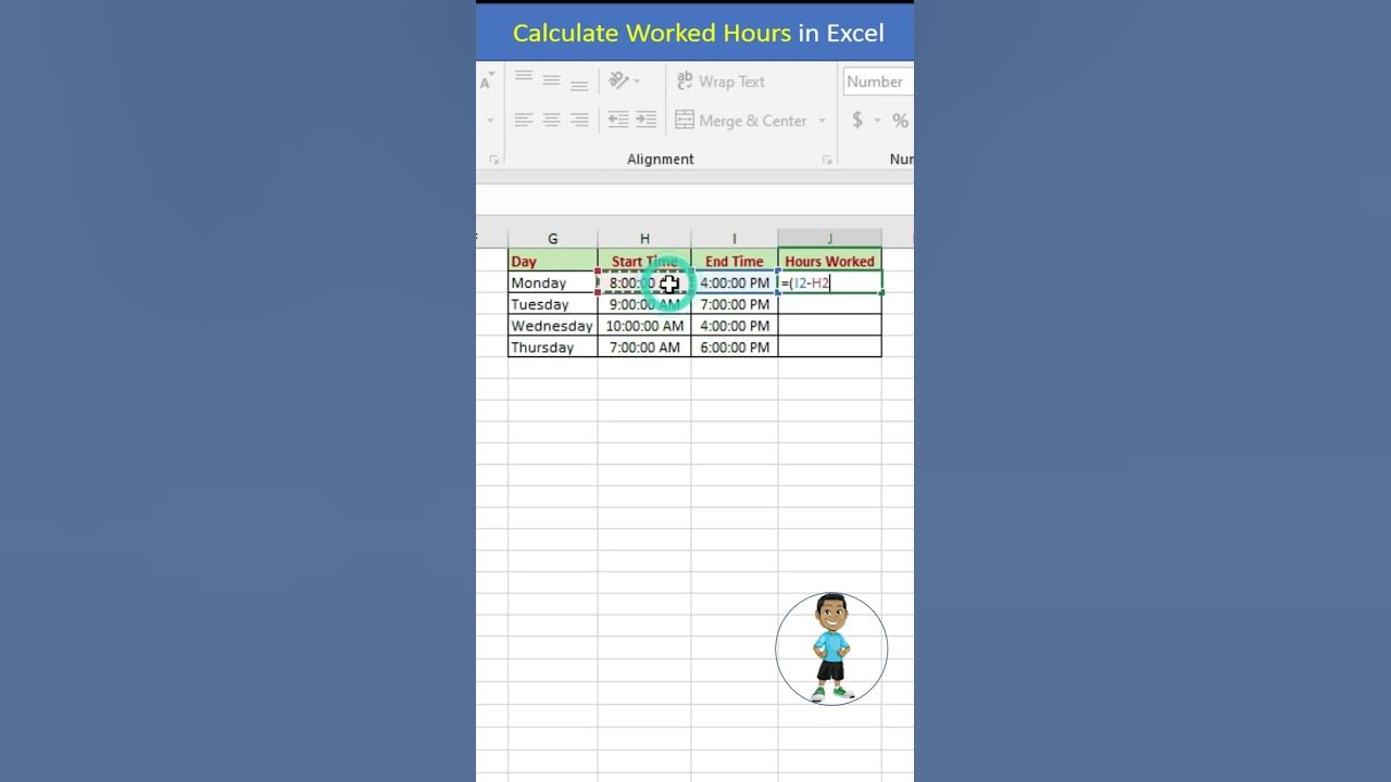 Calculate Worked Hours In Excel Excel Msexcel Exceltips Exceltutorial Microsoftexcel