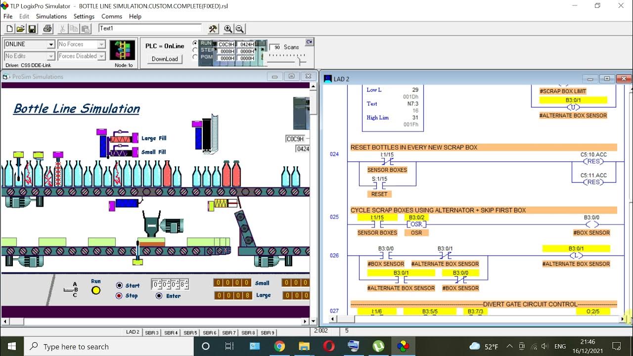 LOGIXPRO 500 Bottle line simulation, custom. - YouTube