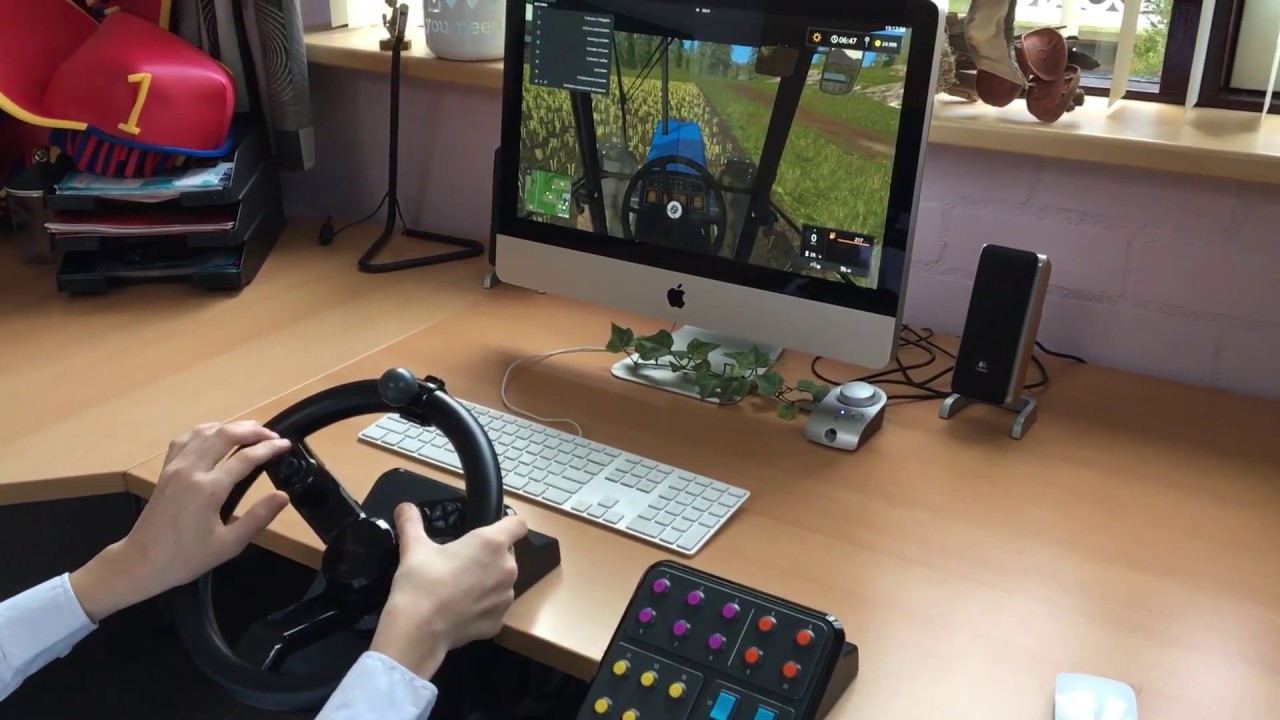 Farming Simulator steerwheel on Apple iMac - YouTube