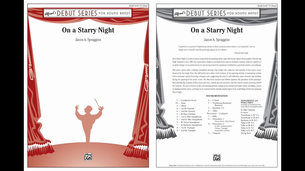 On a Starry Night, by Jason A. Spraggins – Score & Sound - YouTube
