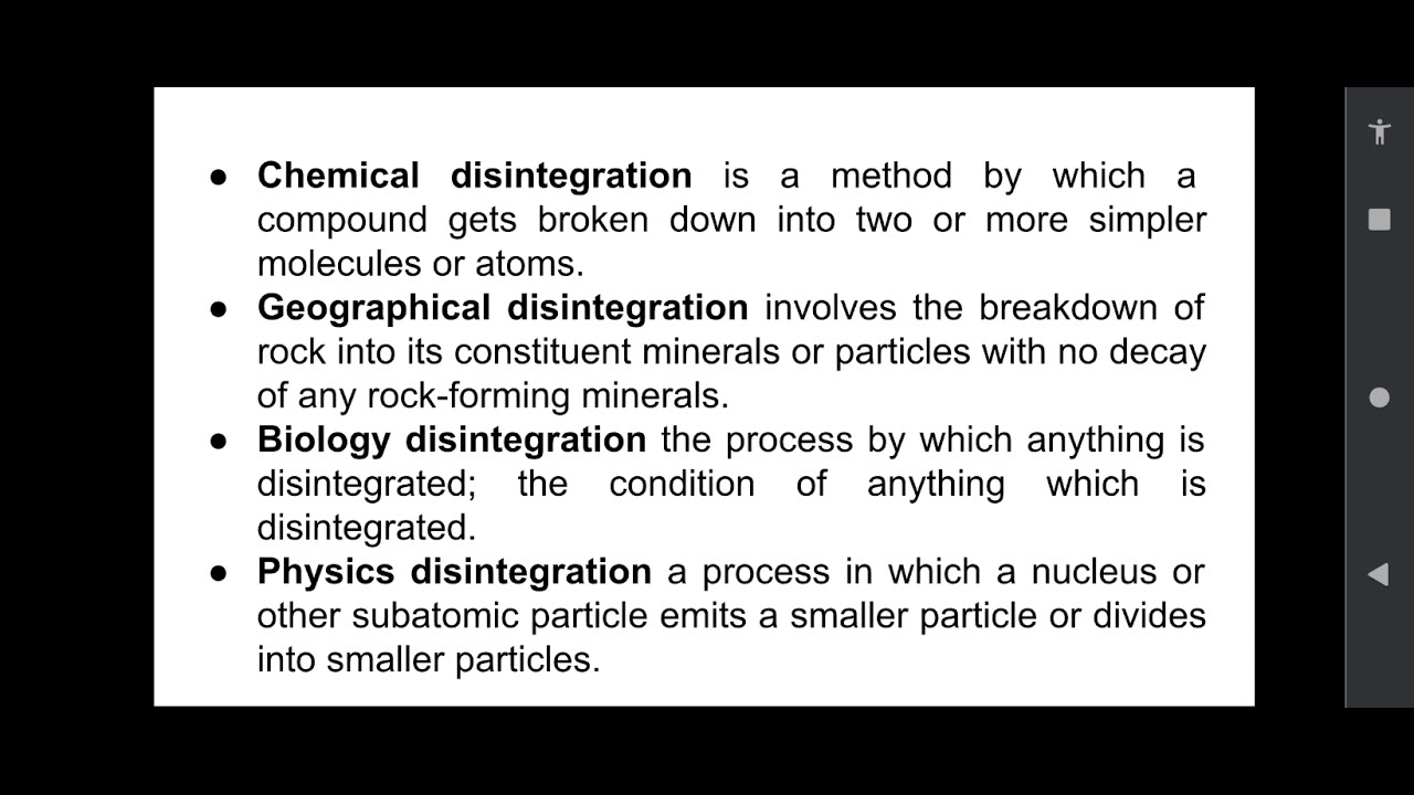 Disintegration Meaning - YouTube