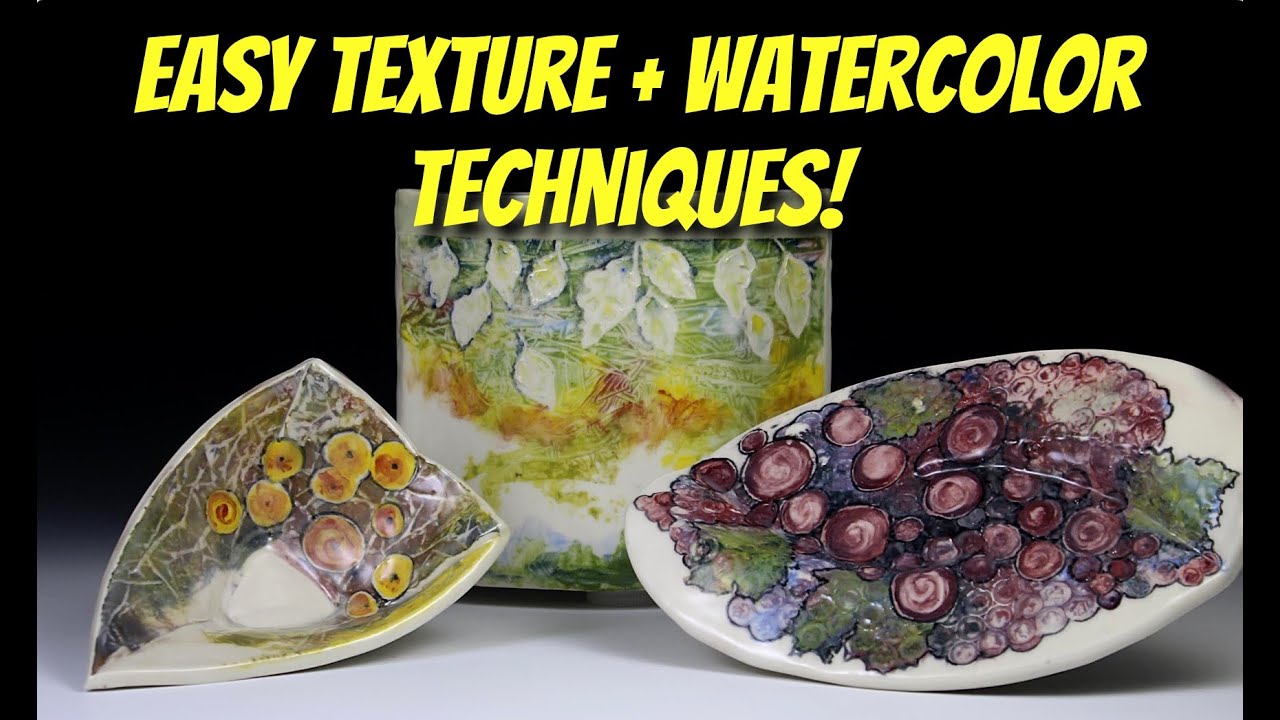 Easy Pottery Textures! Using Water Color Techniques along with Wax ...