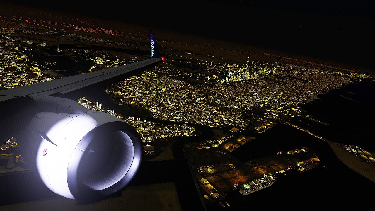 Prepar3D v5.1 | Boeing 737 NIGHT takeoff from Dubai in 4K - YouTube