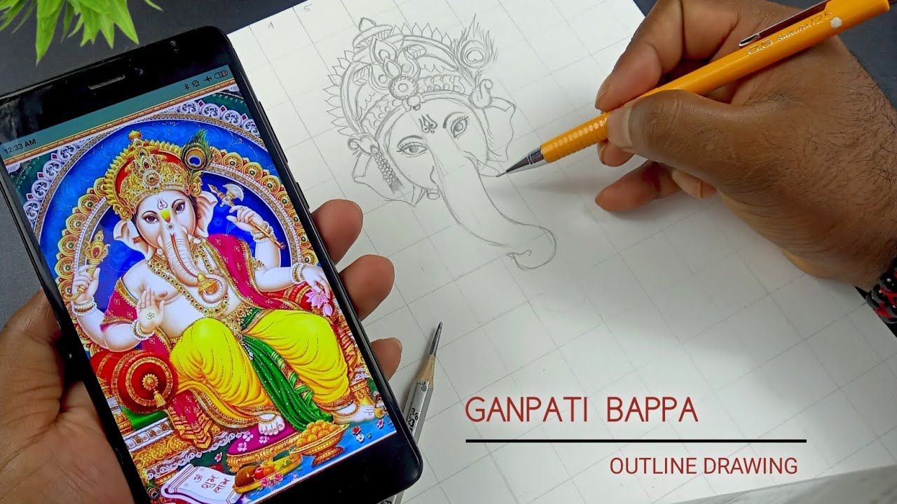 Ganesh Drawing / Ganpati Drawing Drawing / Ganesh Chaturthi Drawing ...