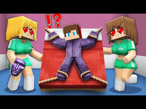 PLAYER GIRLS TIED UP JJ FRONT MAN to the BED! SQUID GAME in Minecraft ...