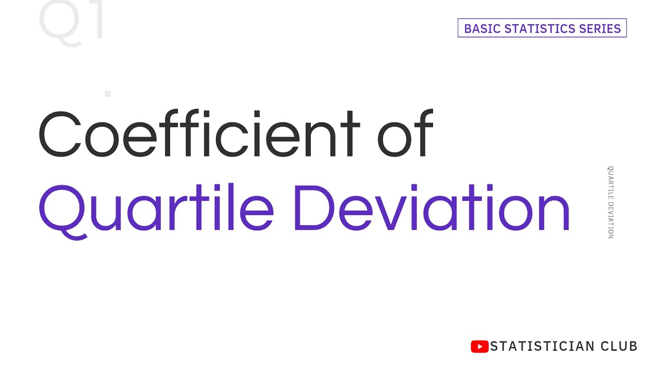 Coefficient of quartile deviation - YouTube