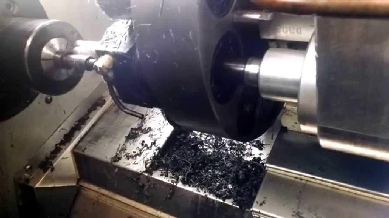 CNC lathe with Live Tooling and creative part pulling - YouTube