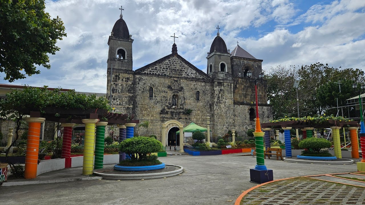 Tigbauan Plaza & the old, historic, heritage St. John de Sahagun Church ...
