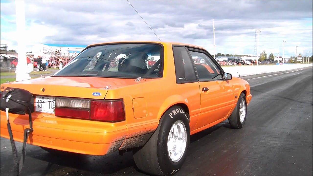 Pat Proulx mustang nitroux test- Napierville Dragway - YouTube