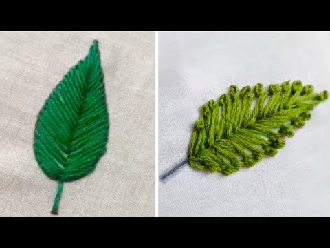2 Beautiful Leaf Hand Embroidery design - YouTube