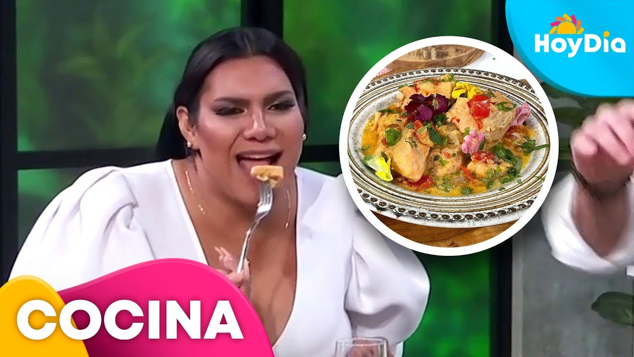 Kimberly 'La Más Preciosa' prueba el pollo en salsa de coco del chef Rafa | Hoy Día | Telemundo ...