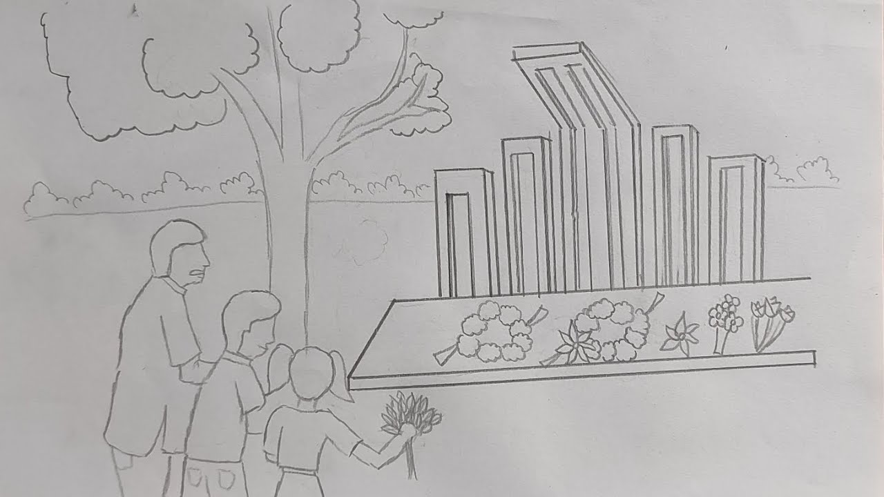 How to draw easily 21st day scenery || Easy Drawing for Beginners - YouTube