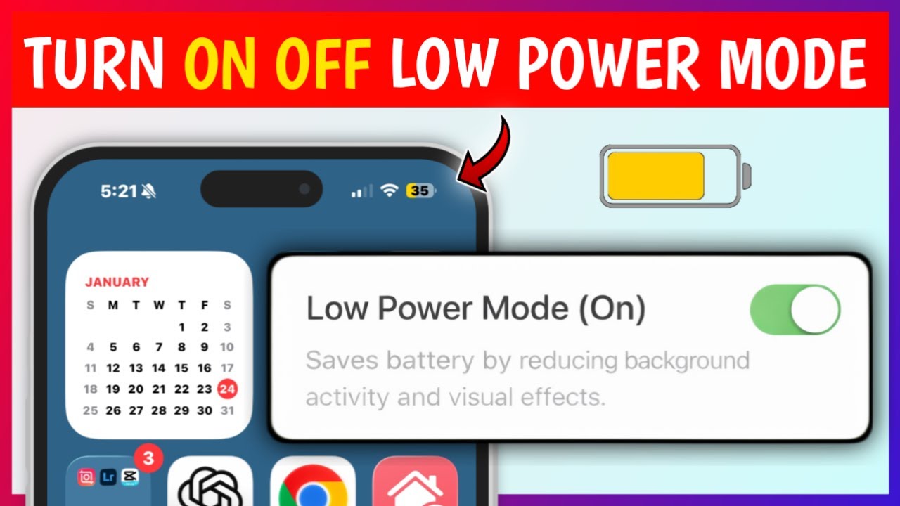 How to Turn ON/OFF Low Power Mode on iPhone (Settings + Control Center ...