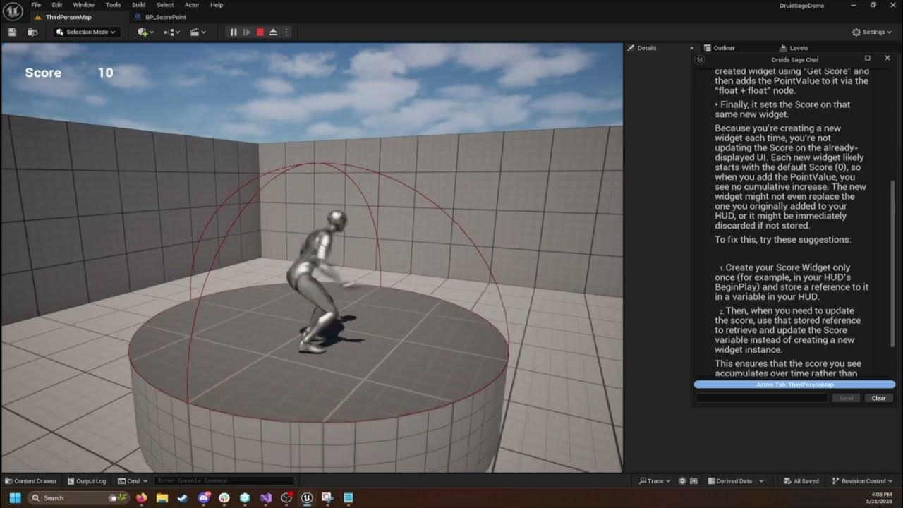 Unreal Engine: Debug Blueprints FASTER with Druid's Sage AI (Score UI Fix Example) - YouTube