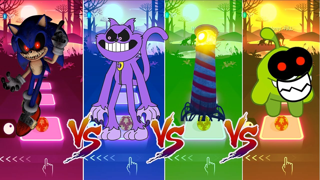 Scary Sonic EXE vs Evil CatNap vs Lighthouse Monster vs OmNom EXE Tiles ...