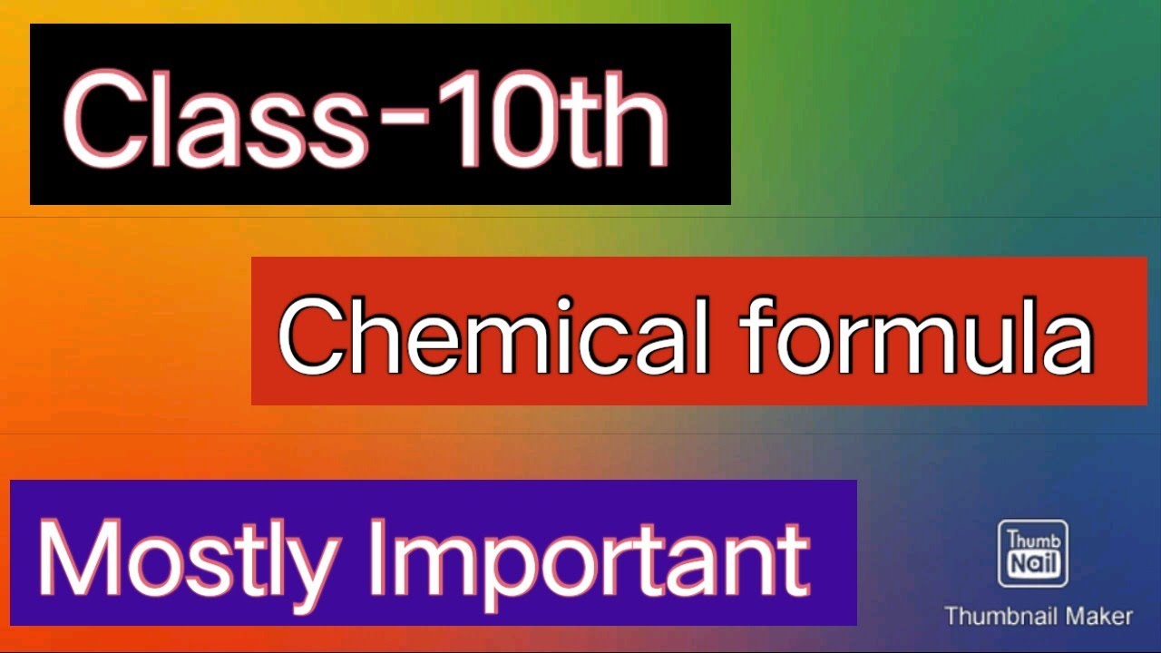 Most important chemical formula Class-10th - YouTube
